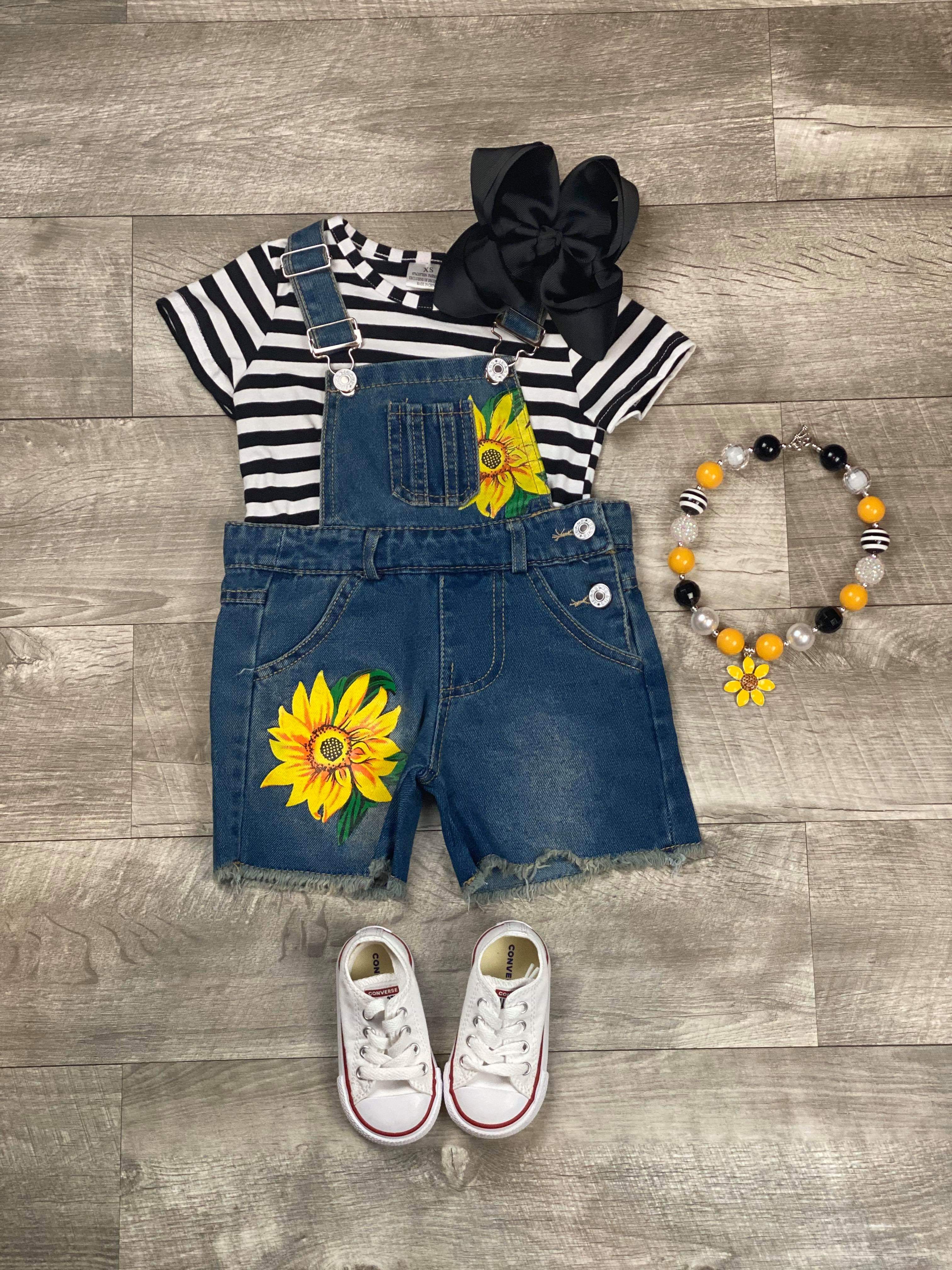 Sunflower Overall Set Outfit – dashofglittercom