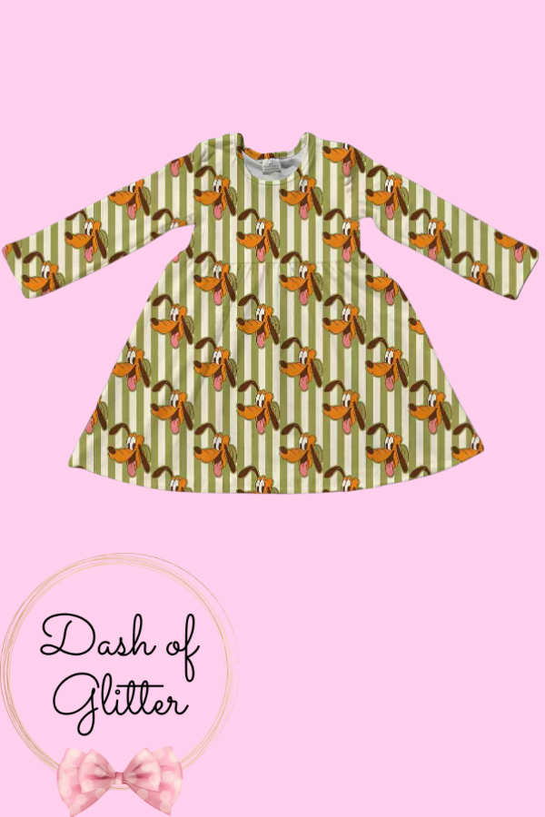 Olive Stripe Dog Dress – dashofglittercom